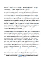 'Emma Gonzalez's Speech about Gun Control' | Analytical essay