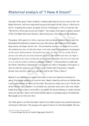 I Have A Dream - by Martin Luther King | Rhetorical Analysis