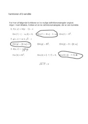 Funktioner af 2 variable | Noter Matematik