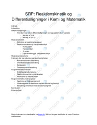 Reaktionskinetik og Differentialligninger i Kemi og Matematik